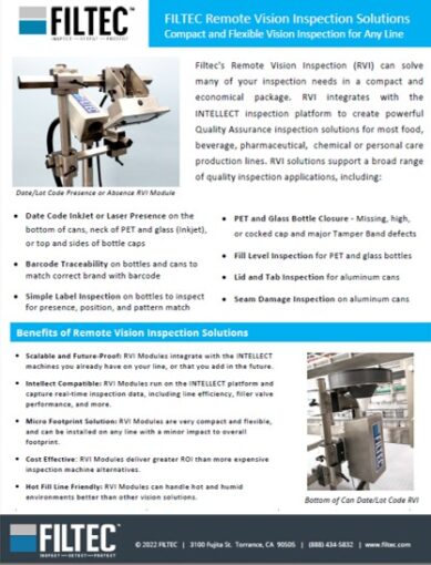 Remote Vision Inspection Modules - FILTEC